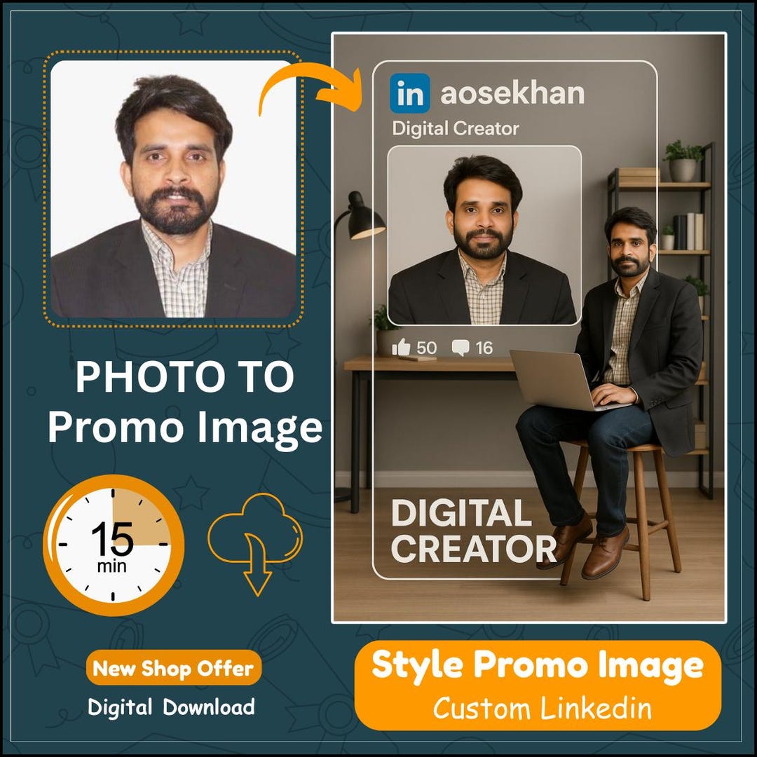 Custom Linkedin Profile Portrait: Digital Branding Image (digital ...