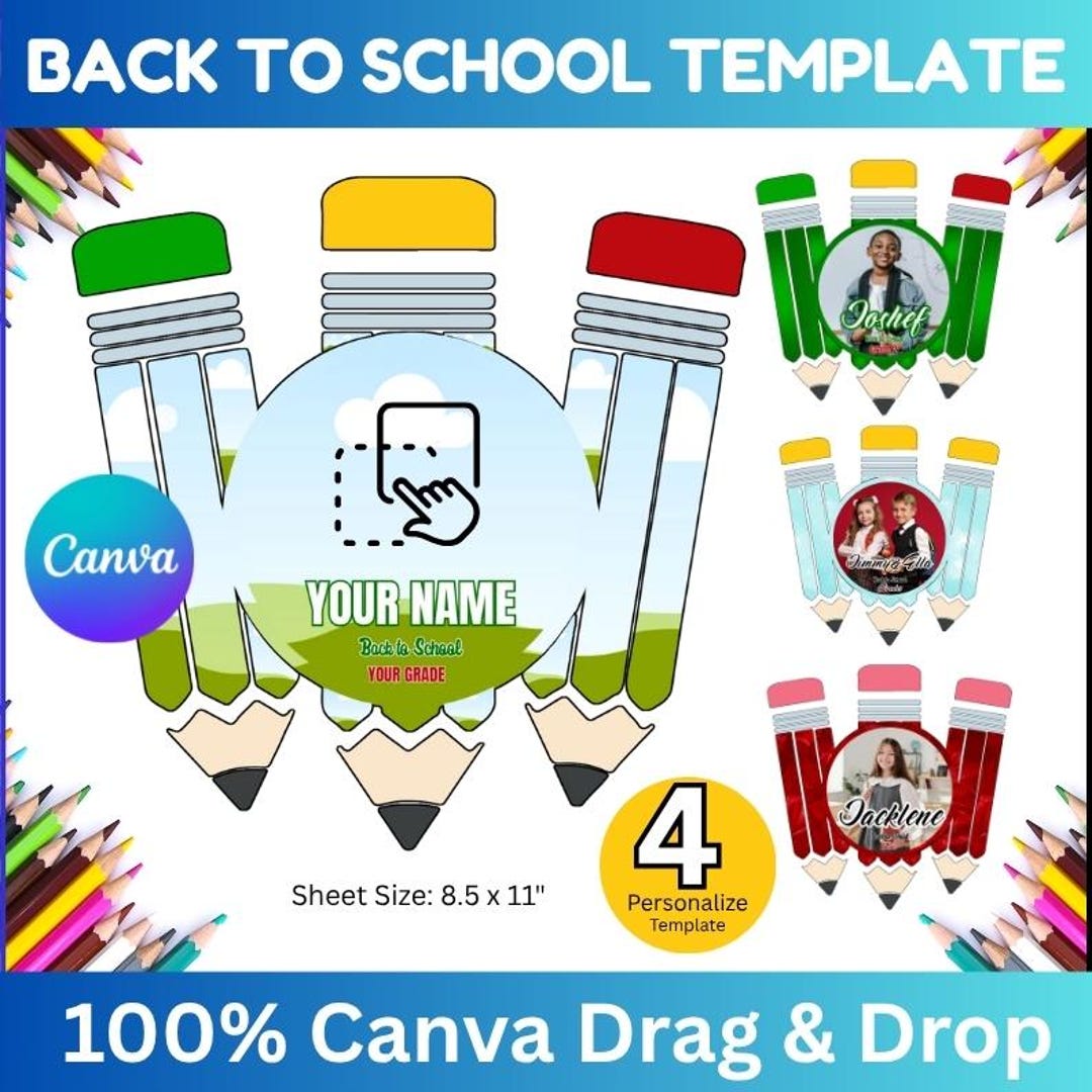 Personalized Pencil Wrap Template, Back to School Mockup, School Supply ...