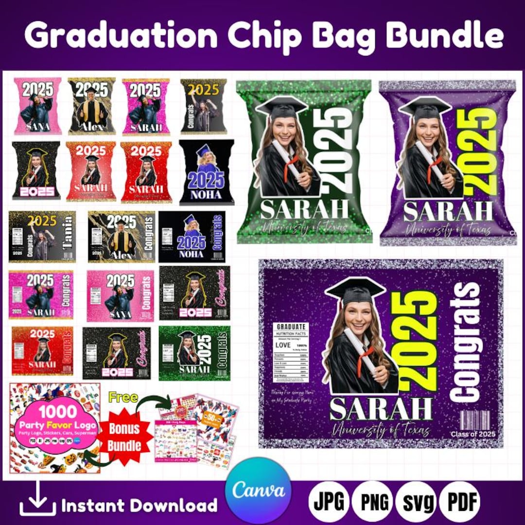 Graduation Chip Bag Bundle, Graduation Templates, Graduation 2026 ...
