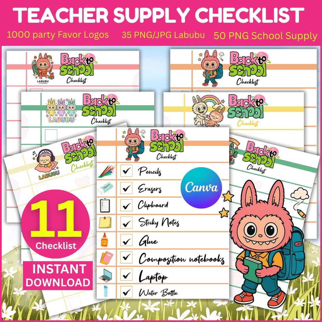 Labubu Teacher Supply Checklist, Back to School Teacher Supply, Teacher ...