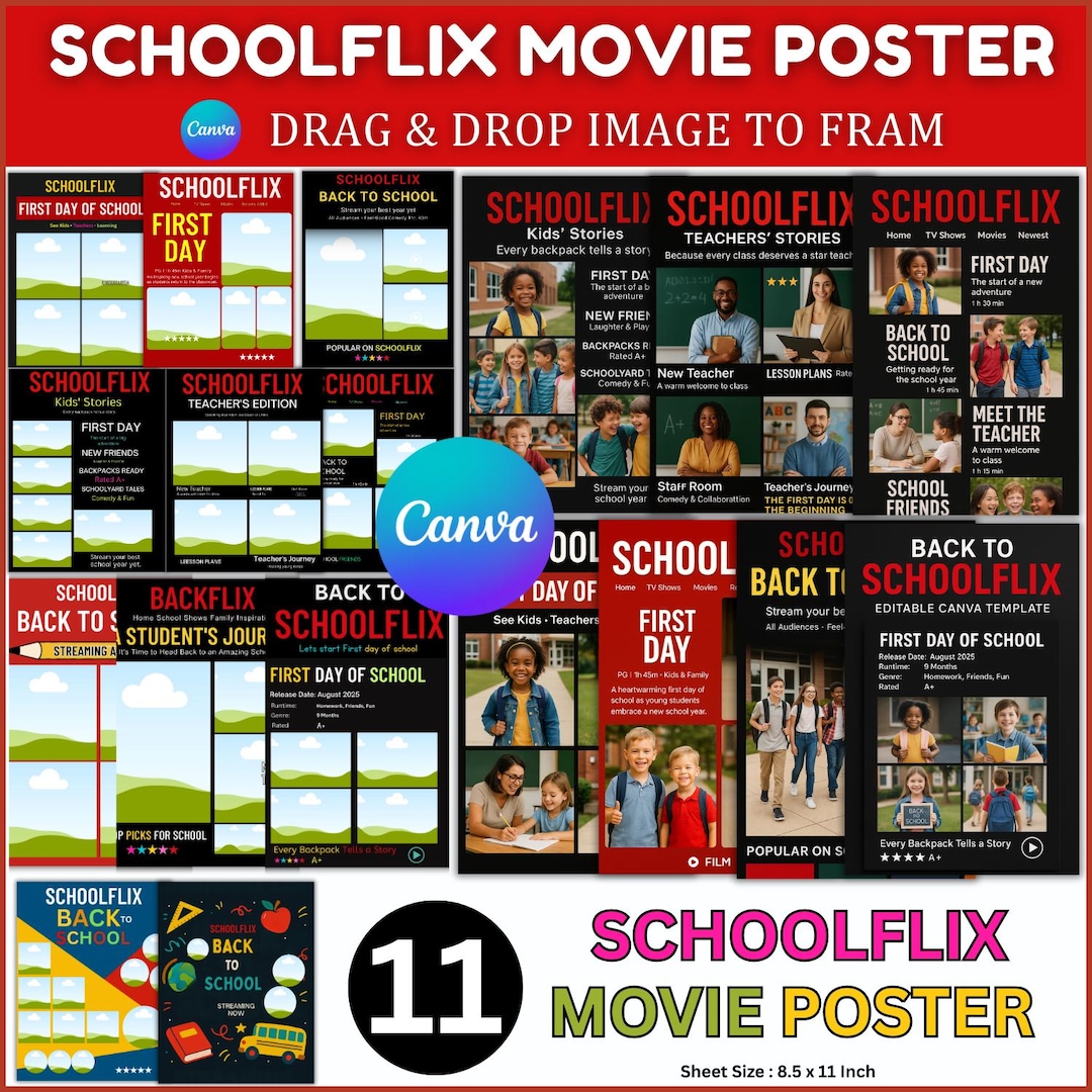 Schoolflix Movie Poster: Back to School Movie Poster Template ...