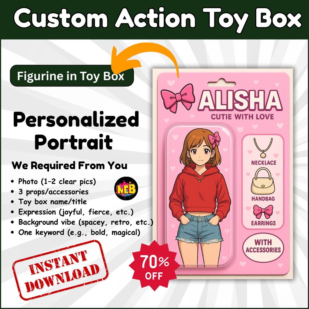 Custom Cartoon Action Figure Portrait: Personalized Toy Box Art ...