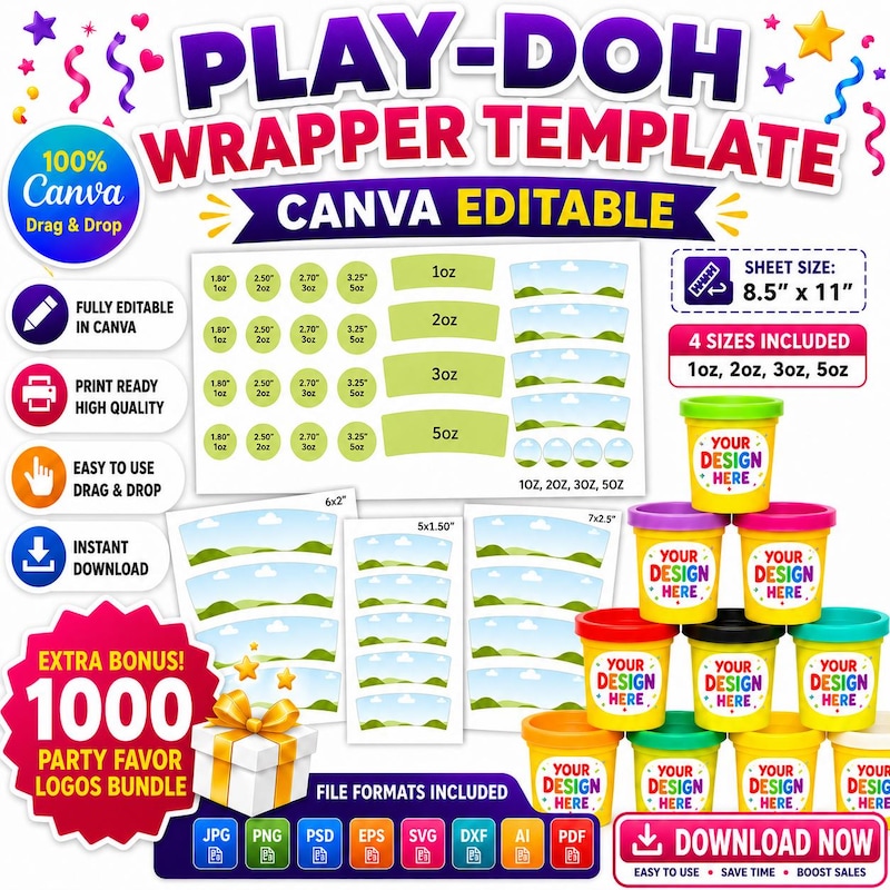 Template Playdoh - Etsy
