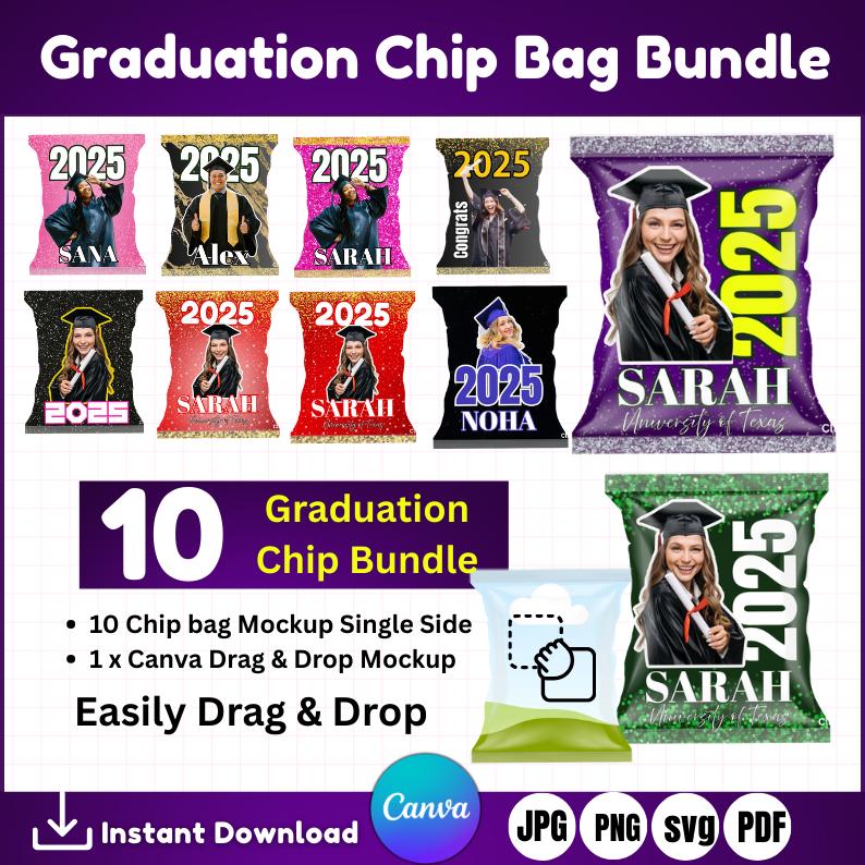 2025 Graduation Chip Bag Template, Graduation Chip Bag Bundle ...