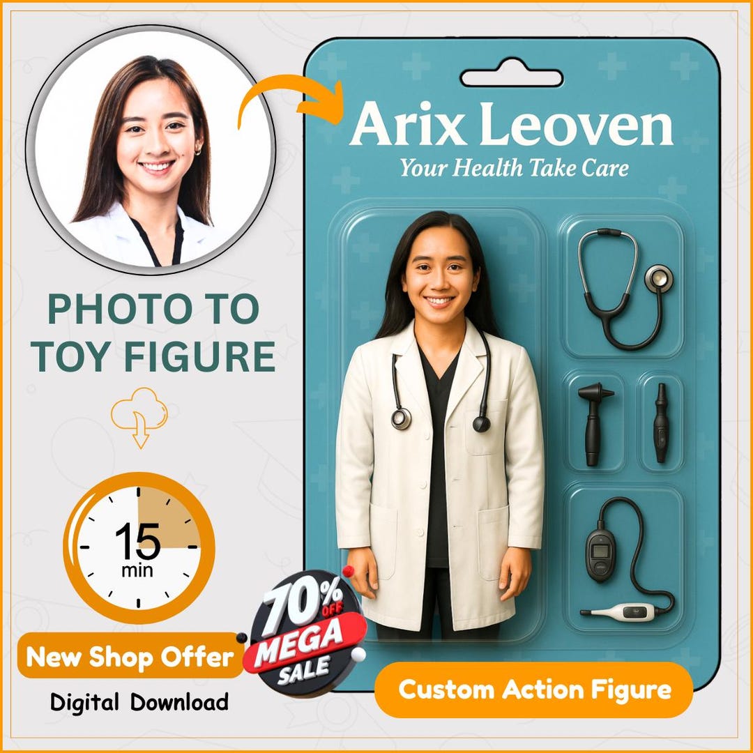 Doctor Custom Action Figure, Personalized Boxed Doll Style Art, Photo ...