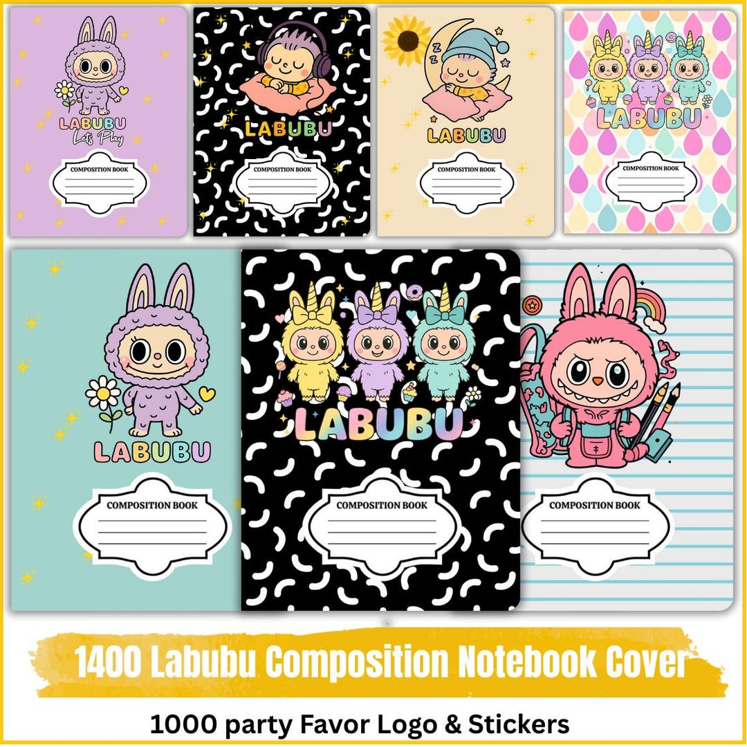 Composition Book Cover Mega Bundle, Canva Composition Notebook Design ...