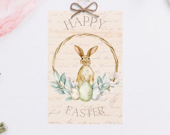 Printable Easter Bunny Ear Gift Tags | Happy Easter Basket Tags ...
