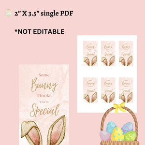 Printable Easter Bunny Ear Gift Tags | Happy Easter Basket Tags ...