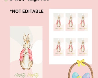 Printable Easter Bunny Ear Gift Tags | Happy Easter Basket Tags ...