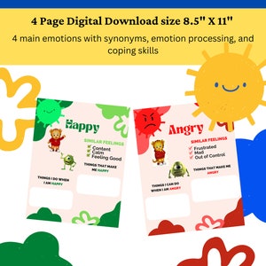 Mental Health Printable Therapy Handouts for Kids - 4 Page Identifying ...