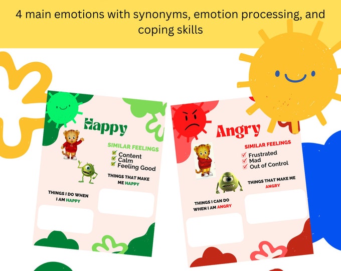 Feelings Chart/children's Mental Health/printable Counseling Activities ...