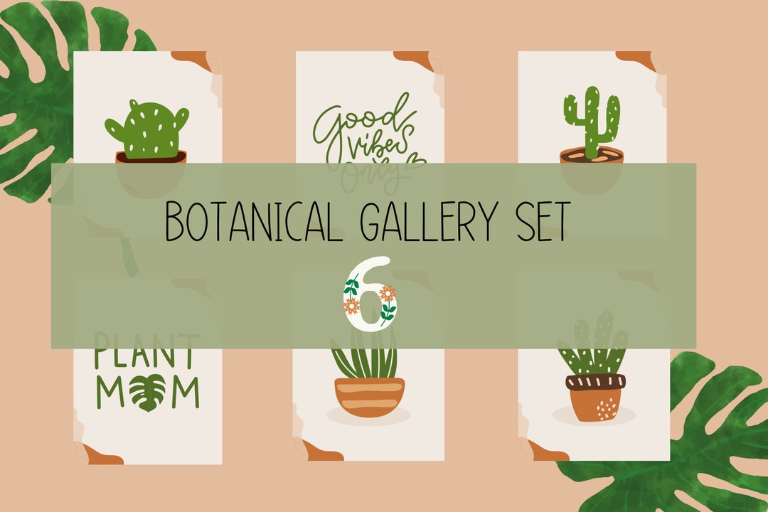Botanical Prints, Plant Wall Decor, Set of 6 Plant Printables, Plant ...