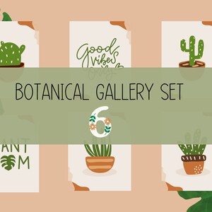 Botanical Prints, Plant Wall Decor, Set of 6 Plant Printables, Plant ...