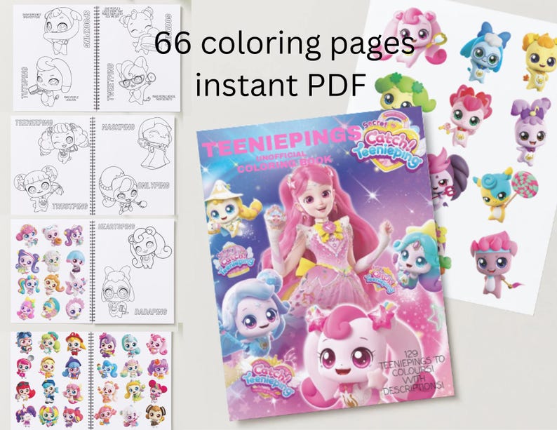 Catch Teenieping 5 Seasons, Printable Coloring, Page Instant Download ...