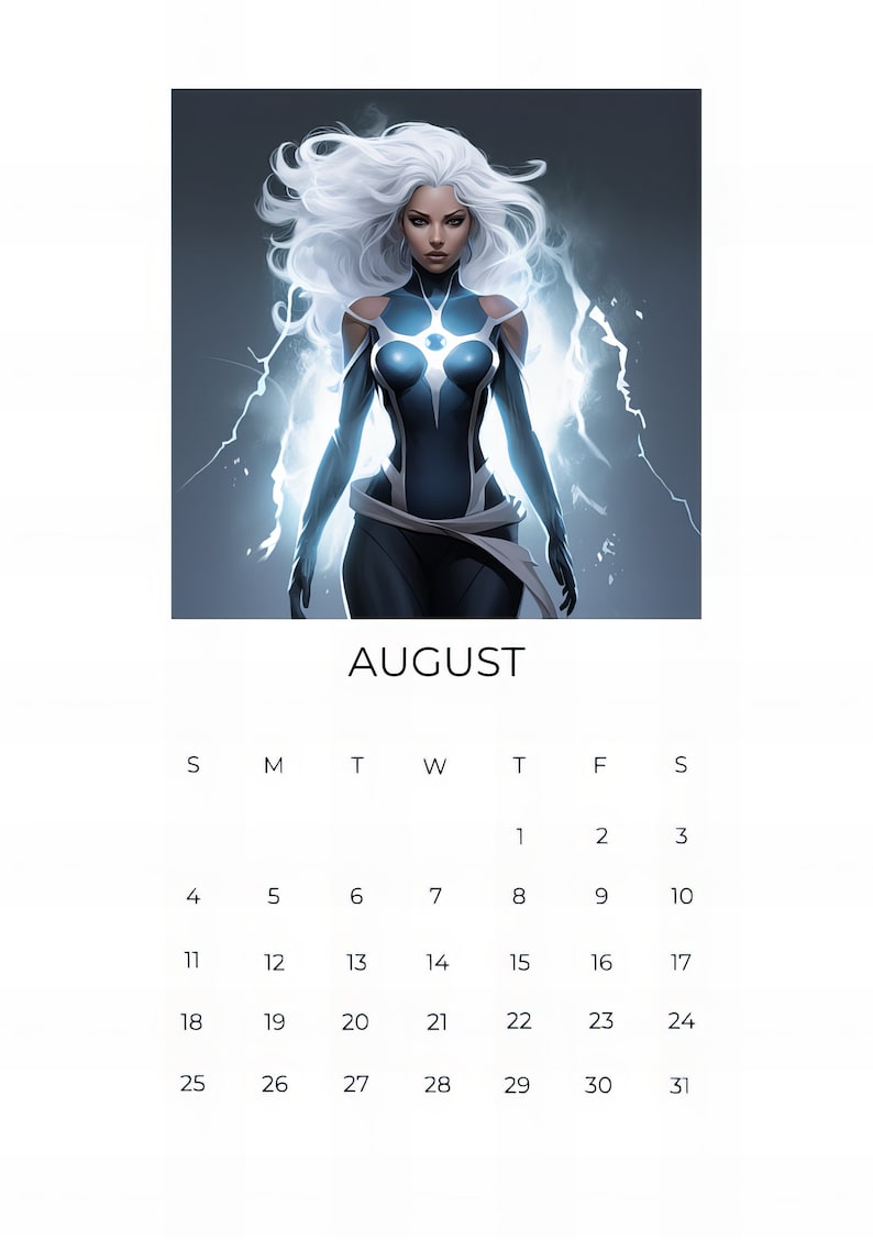 Storm 2024 Printable Calendar Marvel's X-men - Etsy