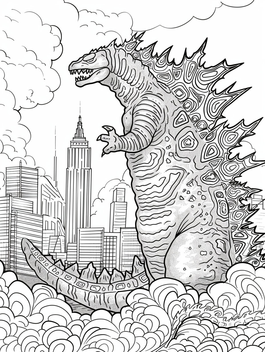 Color the Legendary Kaiju! Over 200 Godzilla Coloring Pages - Printable ...