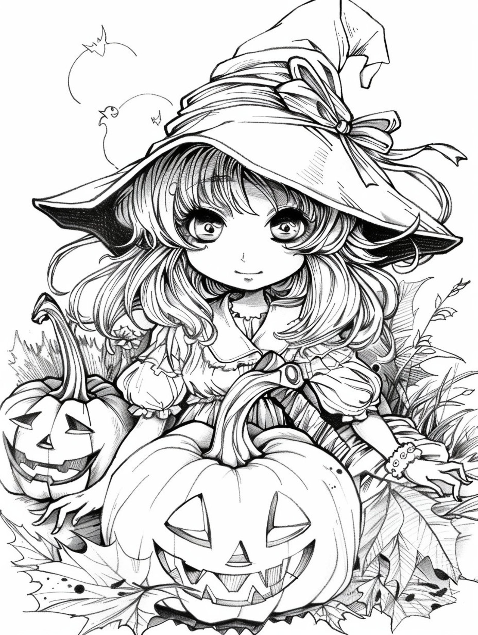Embrace the Spooky and Cute! Over 200 Chibi Halloween Coloring Pages ...