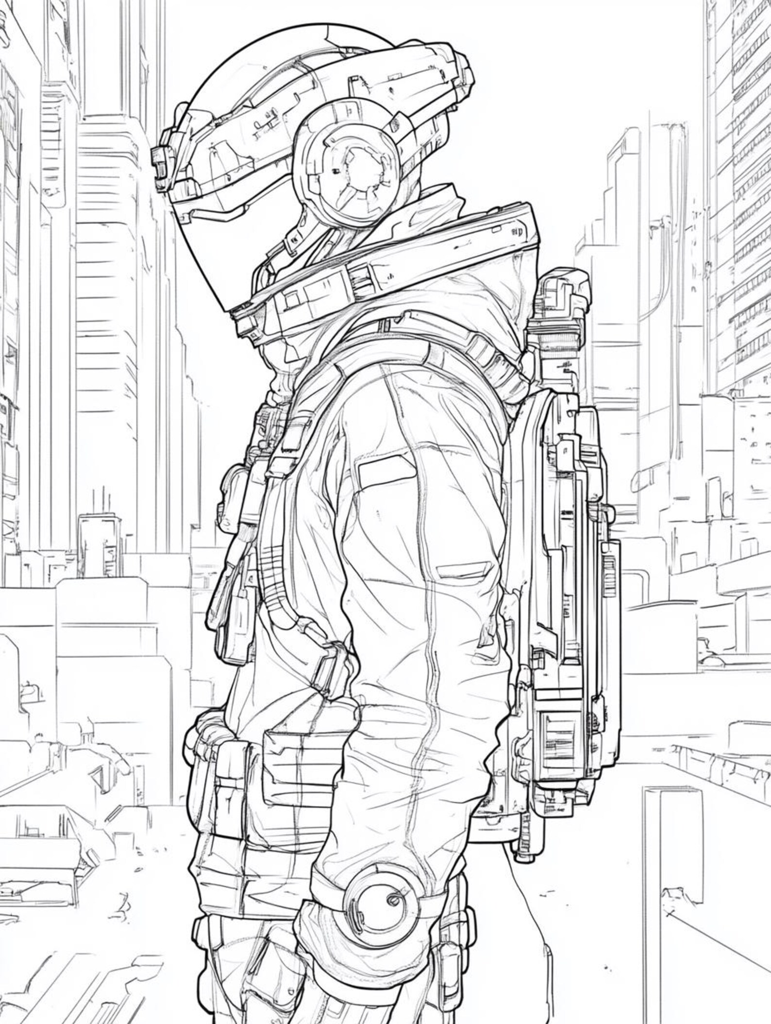 Cyberpunk Coloring Pages - Over 100 Futuristic & Dystopian Designs ...
