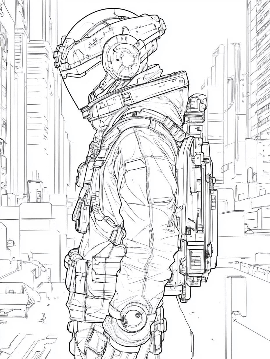 Cyberpunk Coloring Pages - Over 100 Futuristic & Dystopian Designs ...