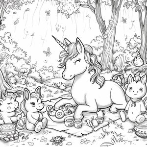 Magical Unicorn Coloring Adventure - Over 200 Pages Printable Digital ...