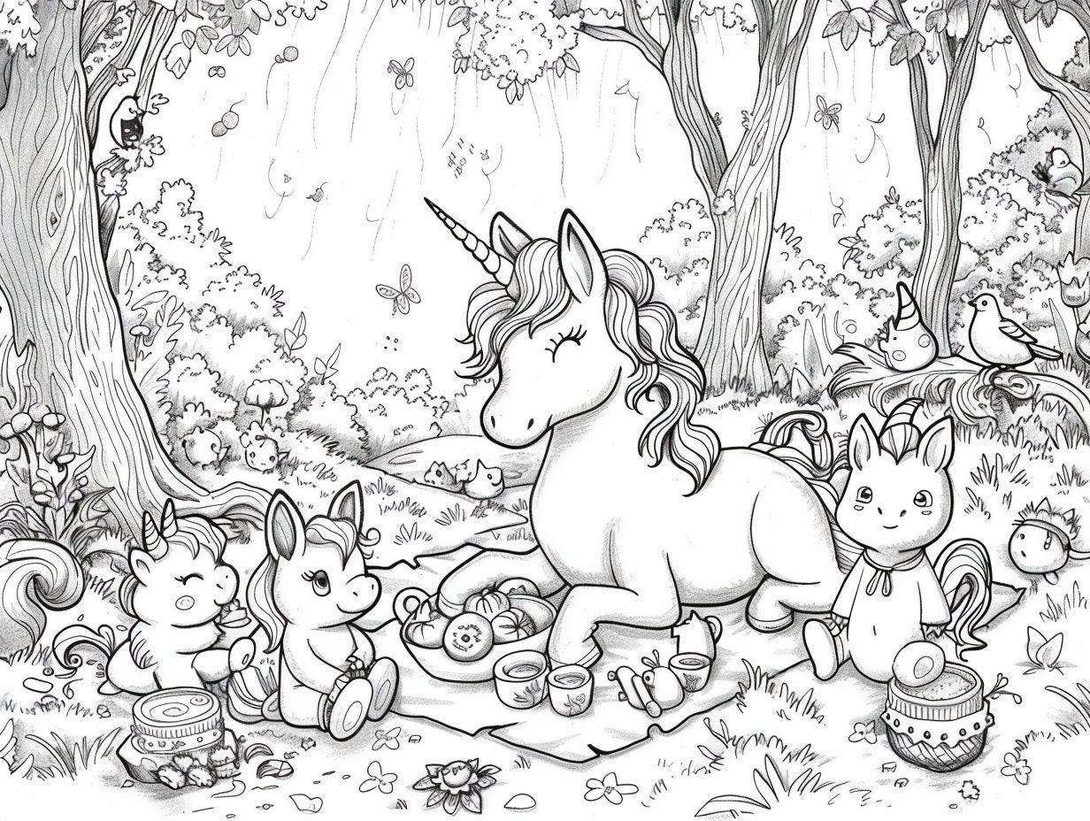 Magical Unicorn Coloring Adventure Over 200 Pages Printable Digital ...