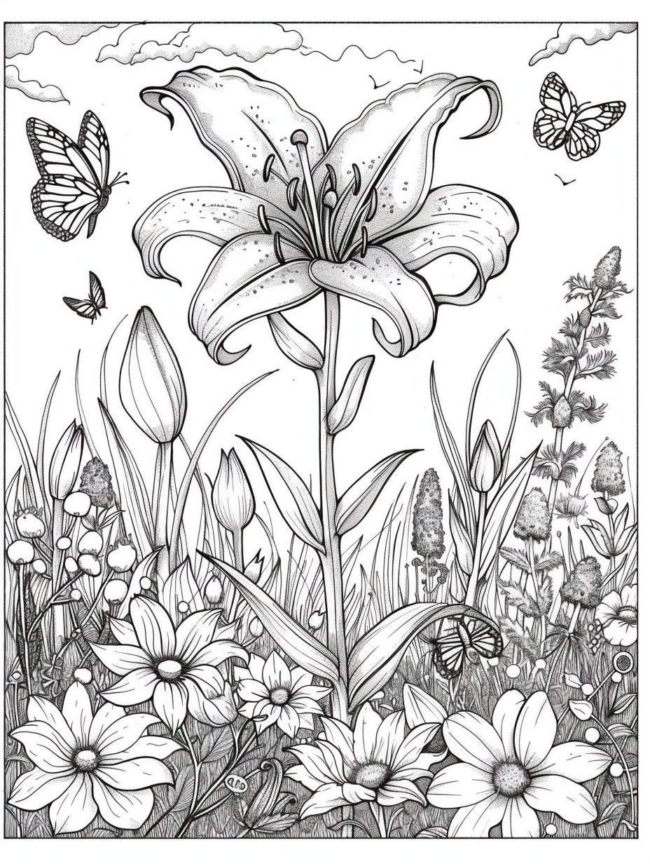 Celebrate the Elegance of Lilies! Over 200 Lily Coloring Pages ...
