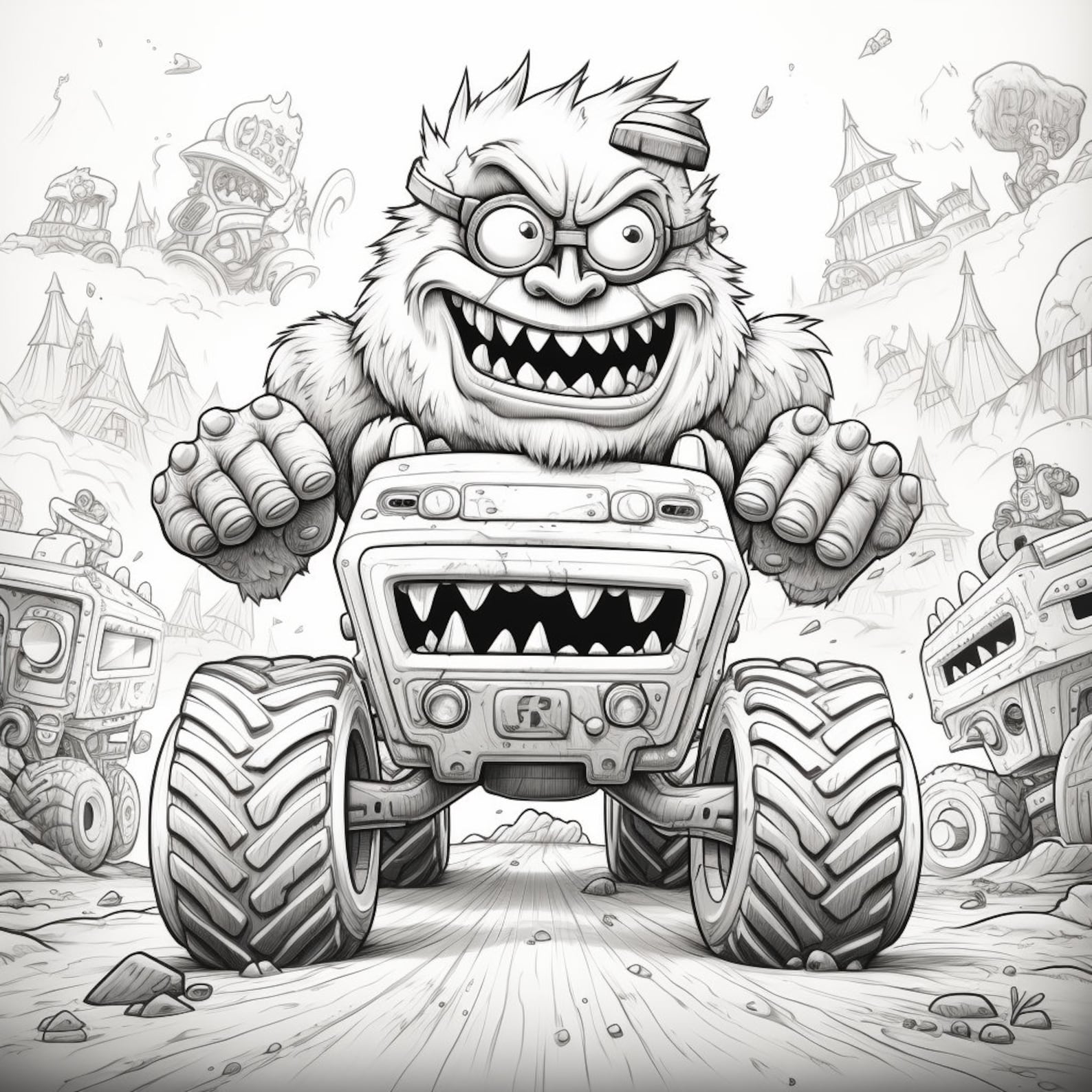 Over 90 Monster Truck Coloring Pages: Fuel Your Creativity! - Etsy