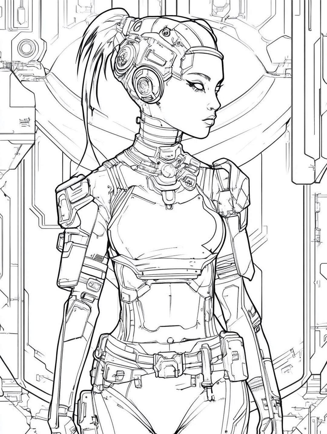 Cyberpunk Coloring Pages - Over 100 Futuristic & Dystopian Designs ...