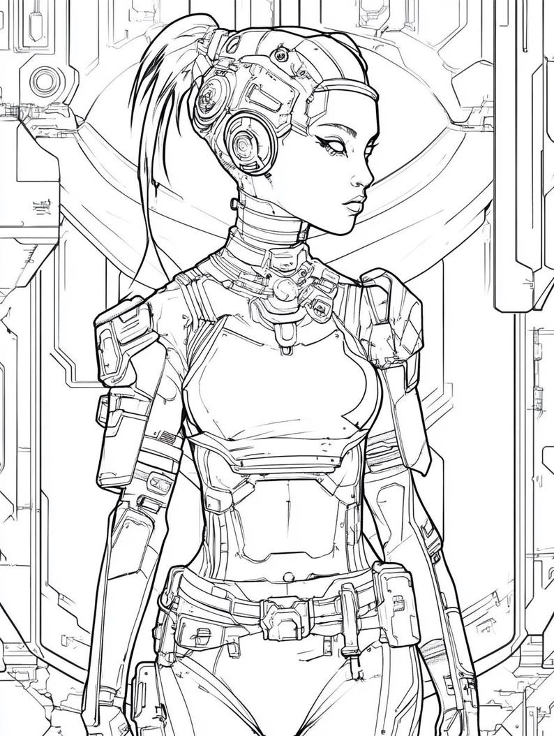 Cyberpunk Coloring Pages - Over 100 Futuristic & Dystopian Designs ...