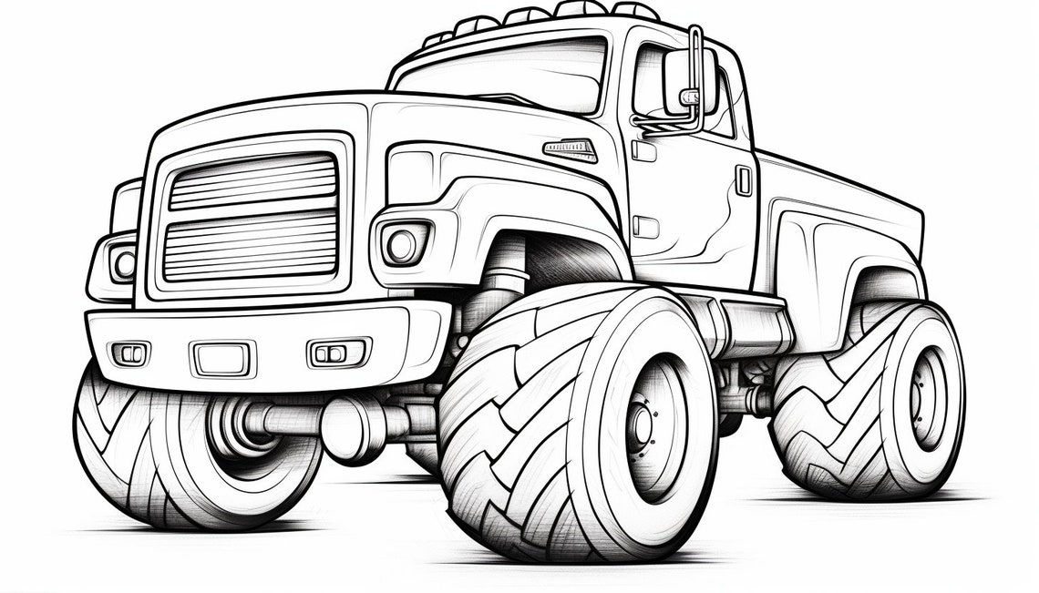 Over 90 Monster Truck Coloring Pages: Fuel Your Creativity! - Etsy