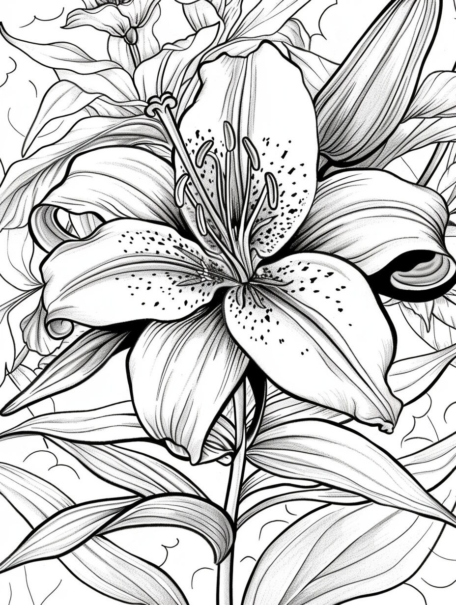 Celebrate the Elegance of Lilies! Over 200 Lily Coloring Pages ...