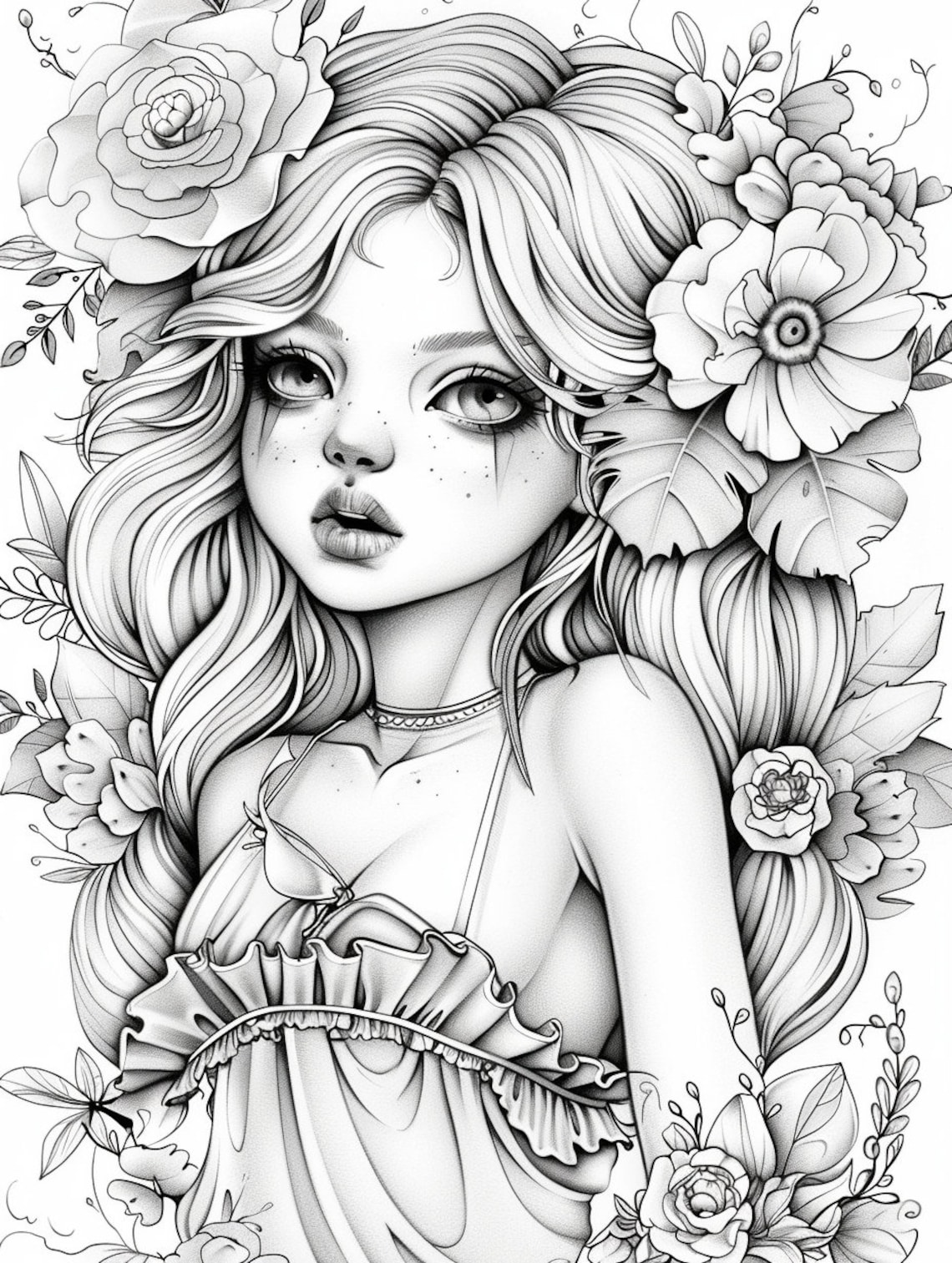 Over 100 Cute Fairy Girl Coloring Pages Printable, Digital Download - Etsy