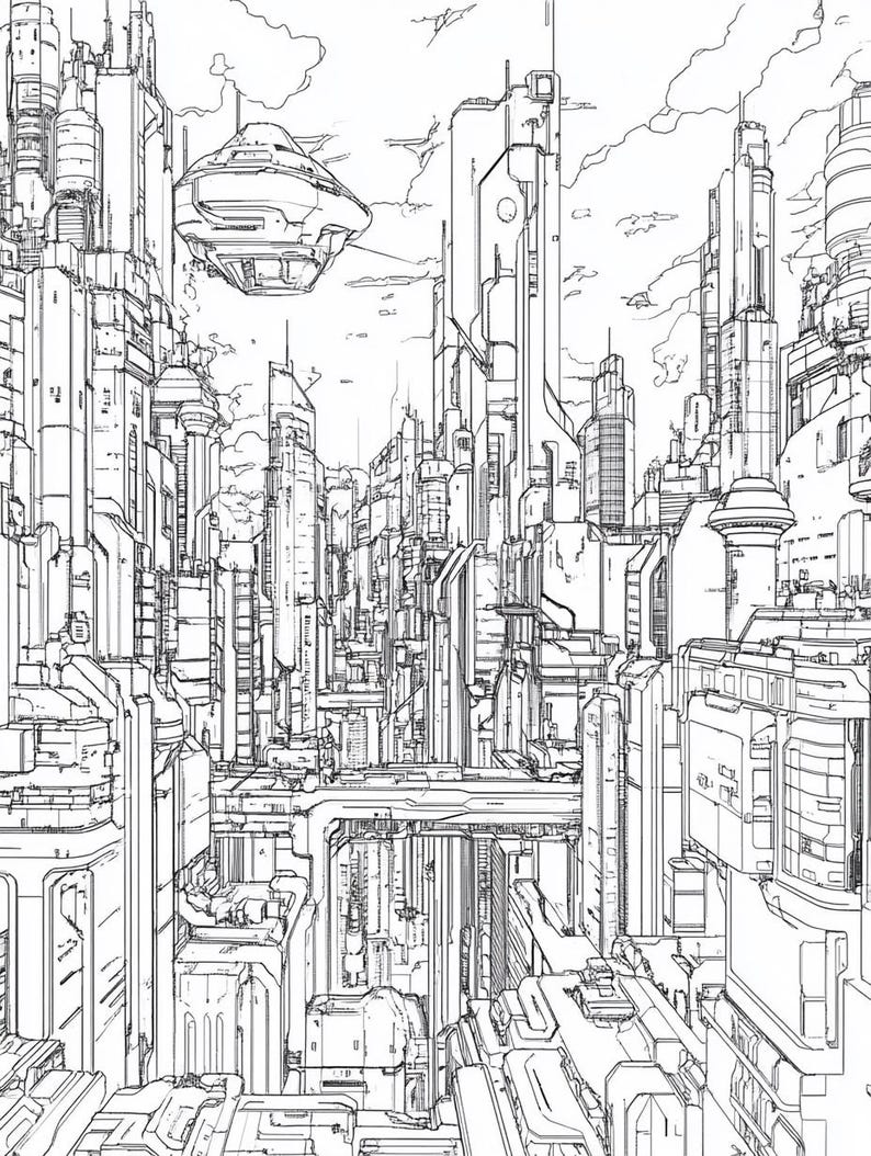 Cyberpunk Coloring Pages - Over 100 Futuristic & Dystopian Designs ...
