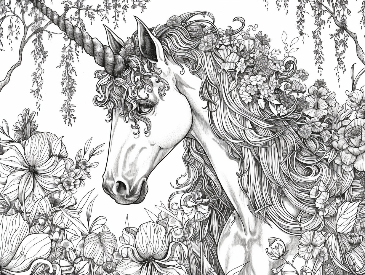 Magical Unicorn Coloring Adventure - Over 200 Pages Printable Digital ...