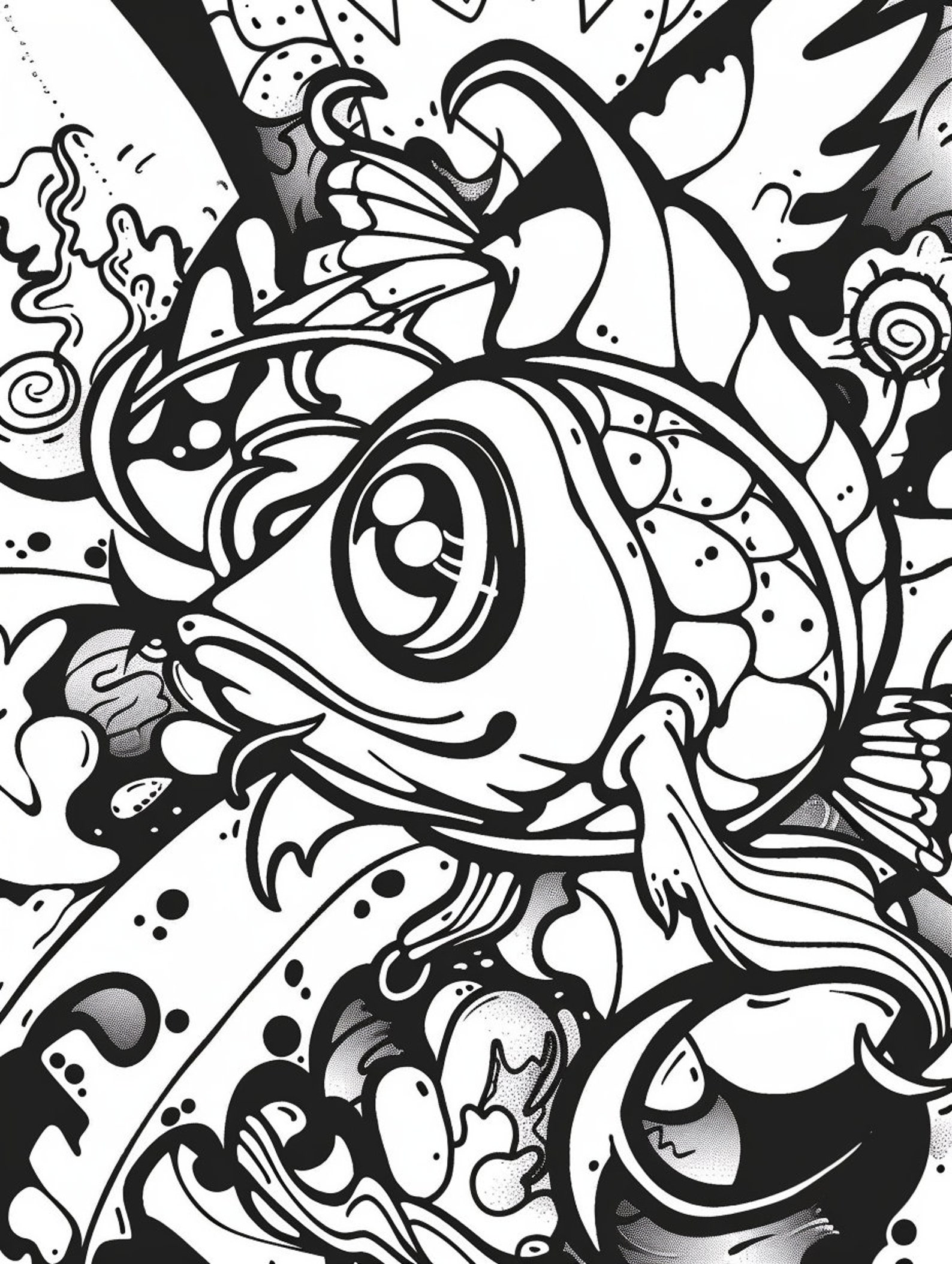 Over 200 Graffiti Coloring Pages - Printable, Digital Download Tattoo ...