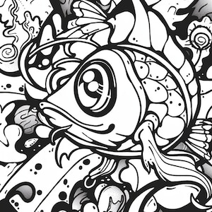 Over 200 Graffiti Coloring Pages - Printable, Digital Download Tattoo ...