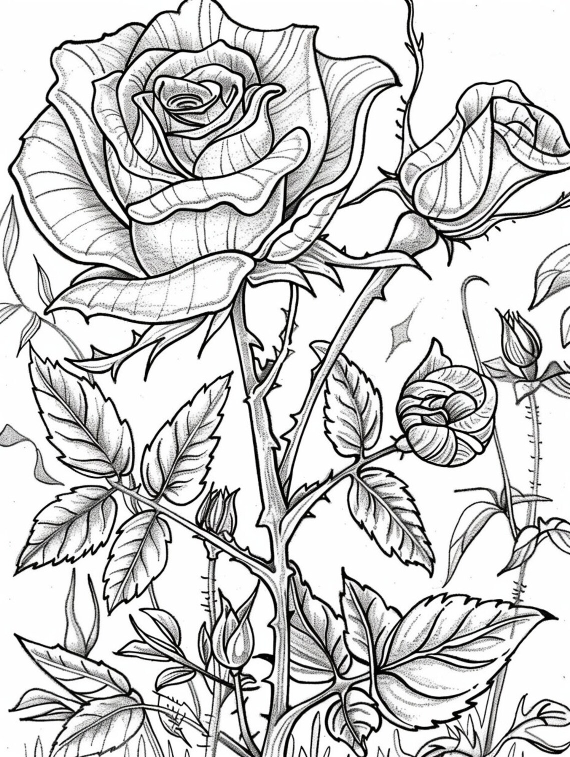 Embrace the Beauty of Roses Over 250 Rose Coloring Pages Printable ...