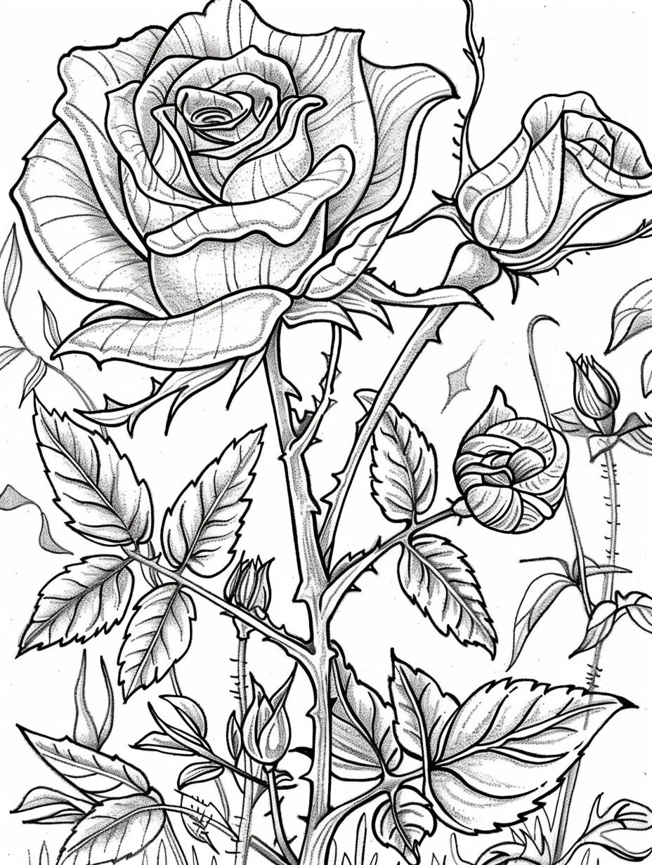 Embrace the Beauty of Roses! Over 250 Rose Coloring Pages - Printable ...