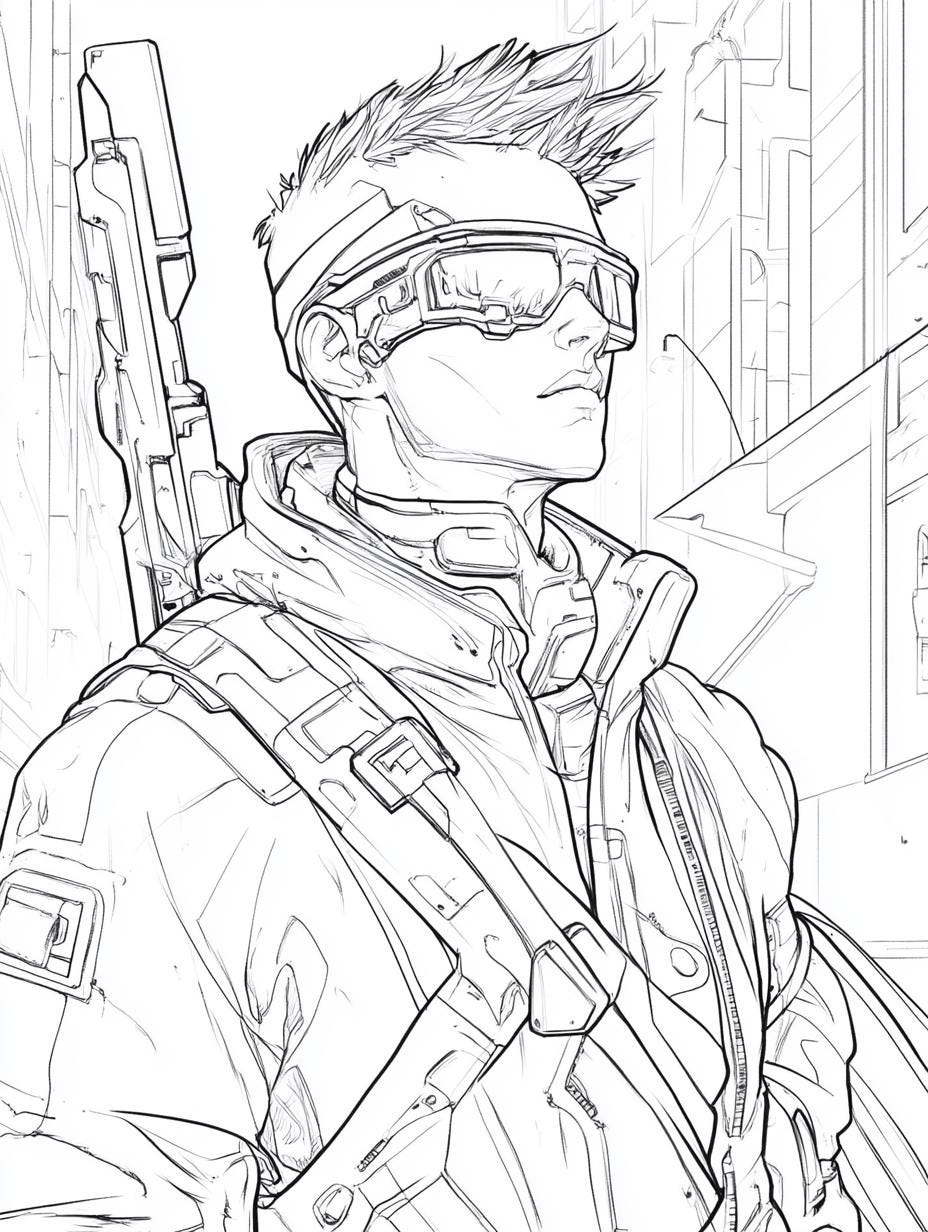 Cyberpunk Coloring Pages - Over 100 Futuristic & Dystopian Designs ...