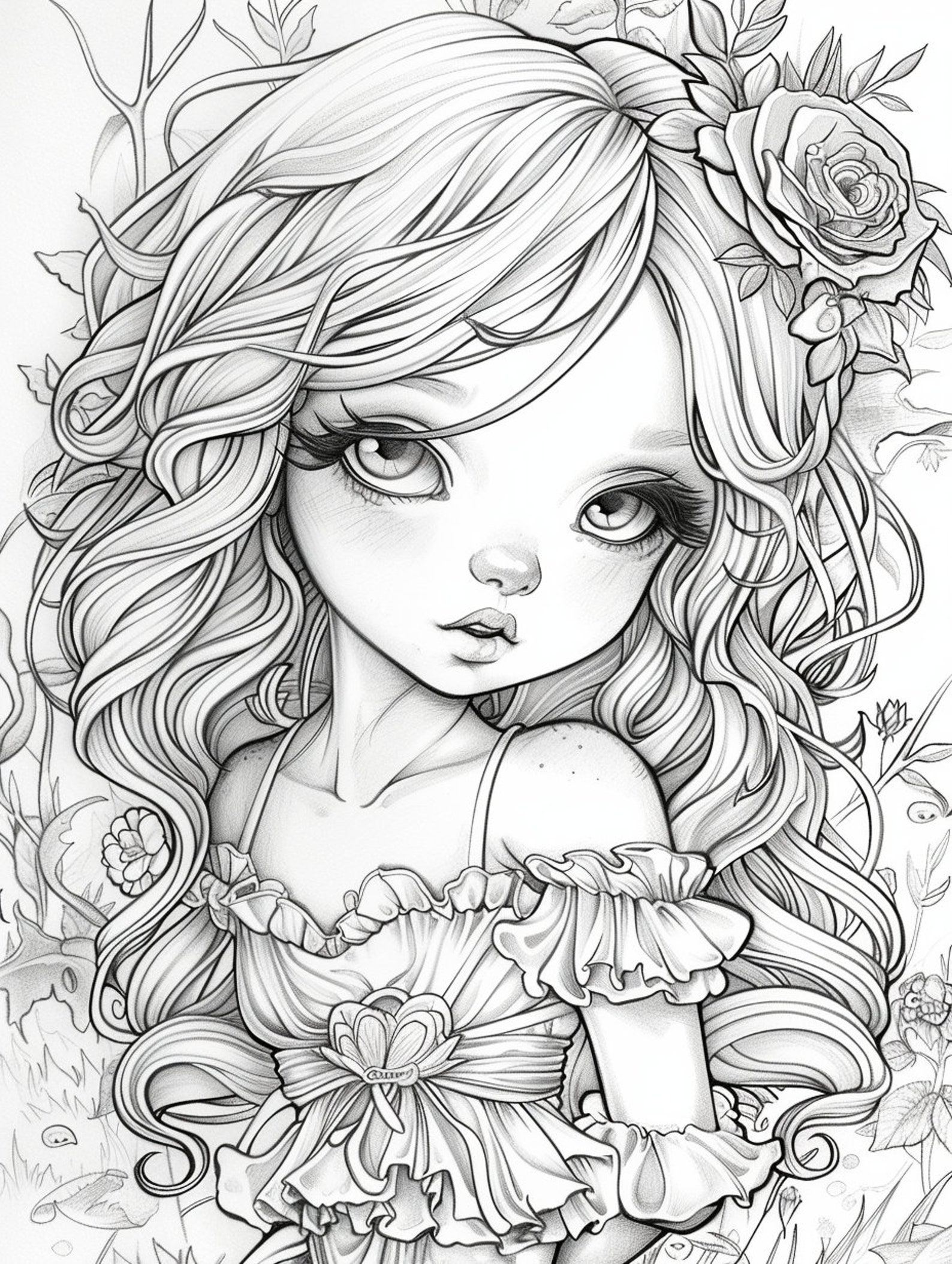 Over 100 Cute Fairy Girl Coloring Pages Printable, Digital Download - Etsy