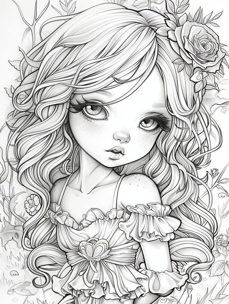 Over 100 Cute Fairy Girl Coloring Pages Printable, Digital Download - Etsy