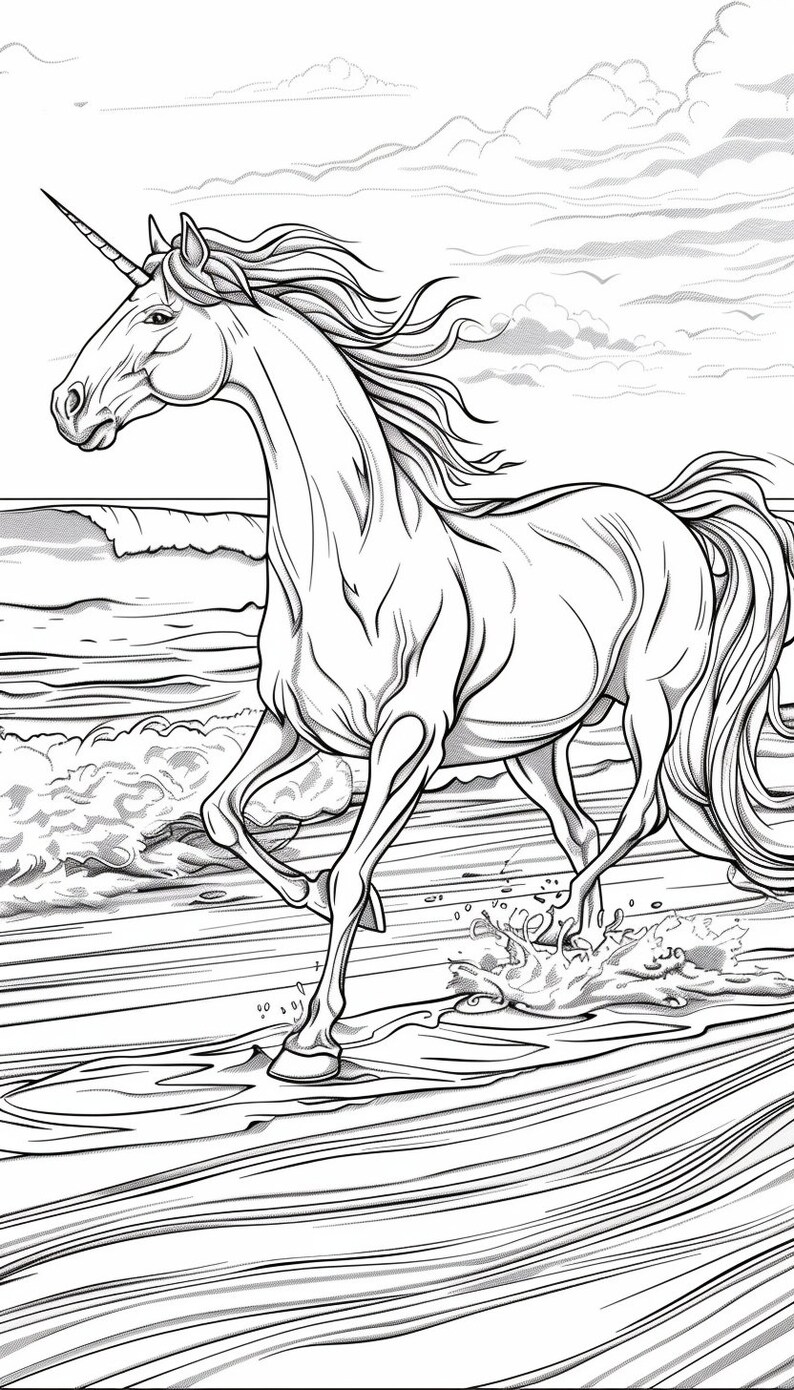 Magical Unicorn Coloring Adventure - Over 200 Pages Printable Digital ...