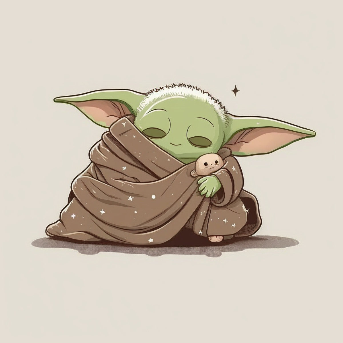Baby Yoda Digital Art Cartoon Style Jpgs. Star Wars , the Mandalorian ...