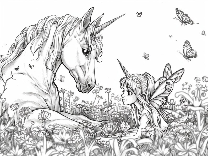 Magical Unicorn Coloring Adventure Over 200 Pages Printable Digital ...