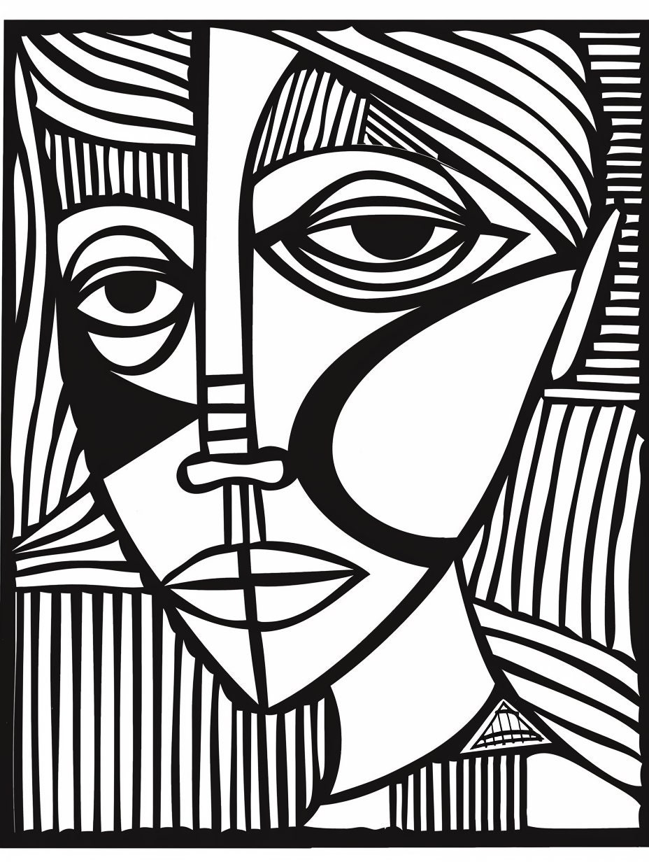 150 Unique Abstract Portrait Coloring Pages Digital Download Artistic ...