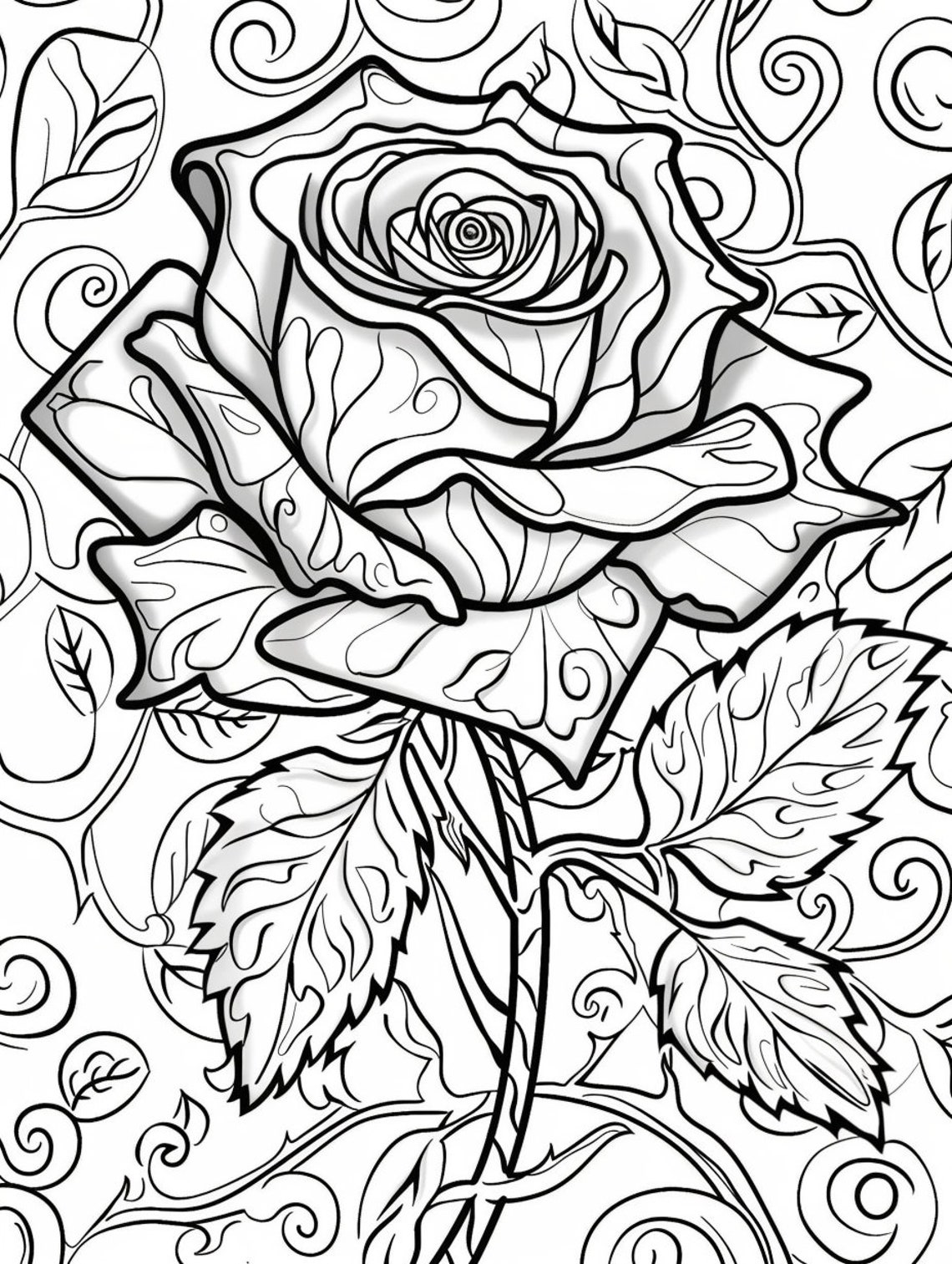 Embrace the Beauty of Roses Over 250 Rose Coloring Pages Printable ...