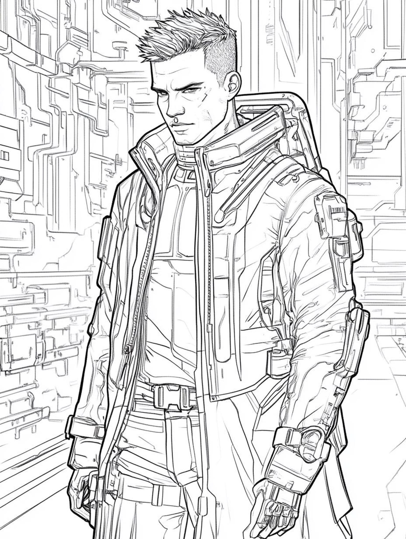 Cyberpunk Coloring Pages - Over 100 Futuristic & Dystopian Designs ...