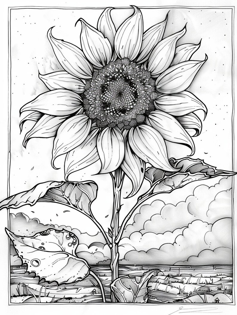 Embrace the Sunshine! Nearly 200 Sunflower Coloring Pages - Printable ...