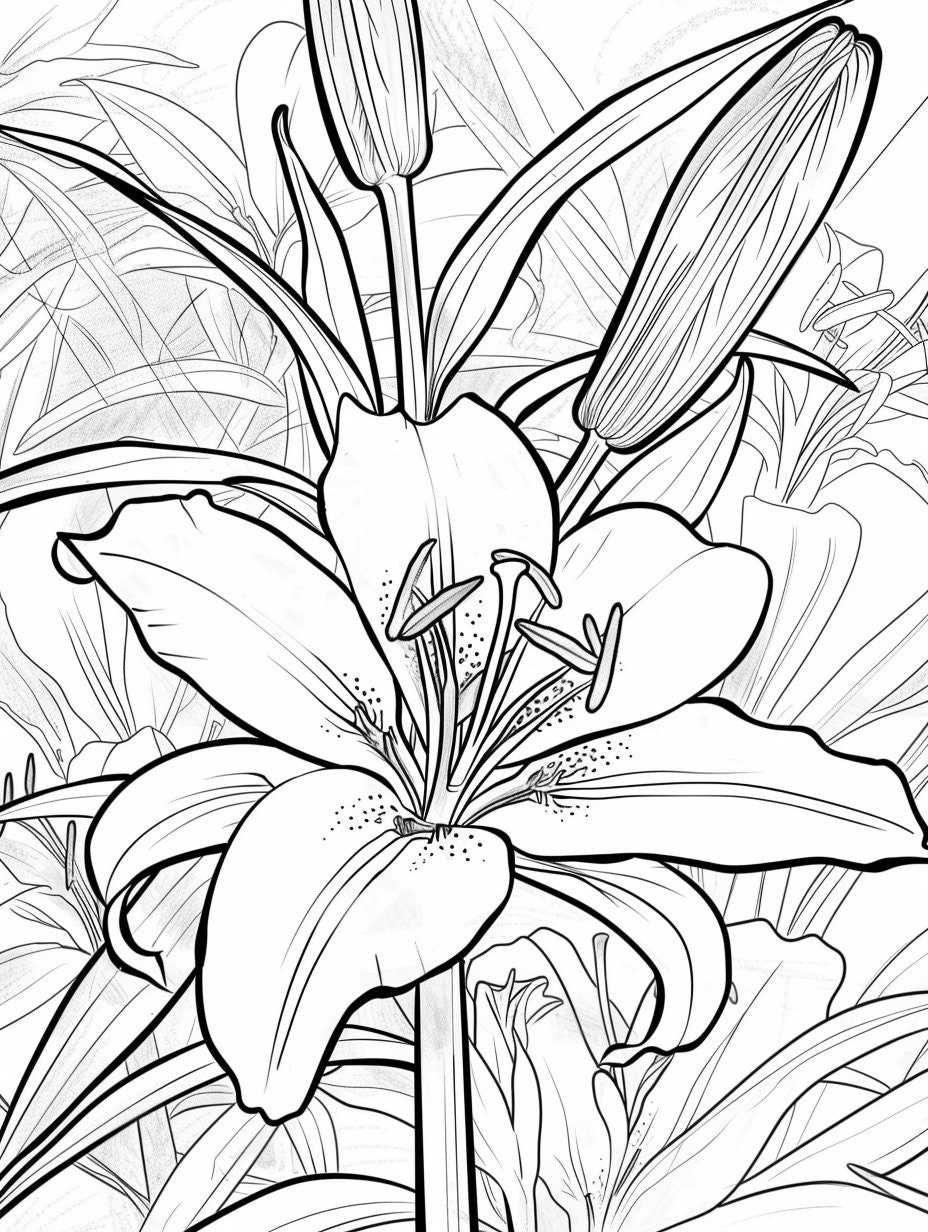Celebrate the Elegance of Lilies! Over 200 Lily Coloring Pages ...