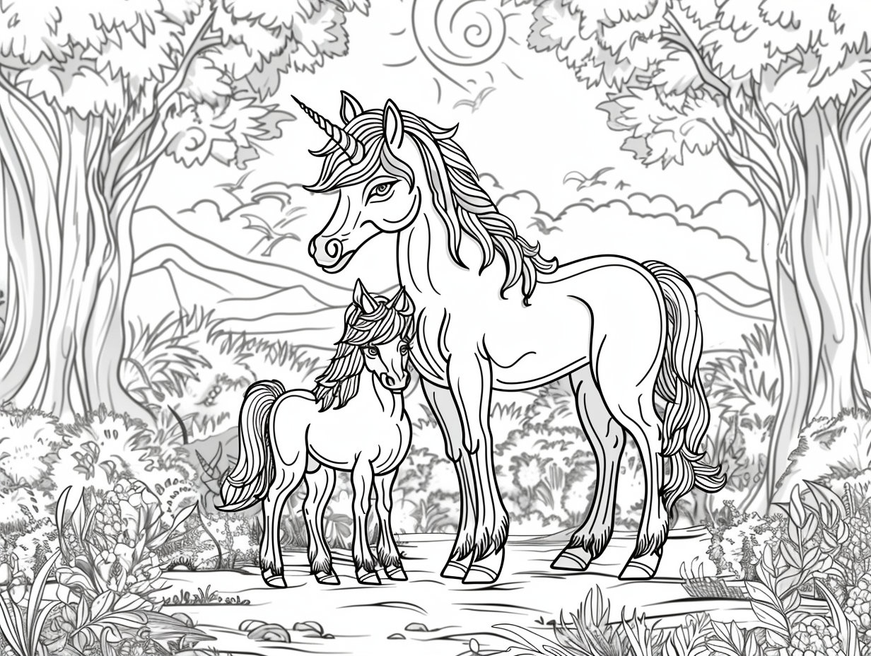 Magical Unicorn Coloring Adventure - Over 200 Pages Printable Digital ...